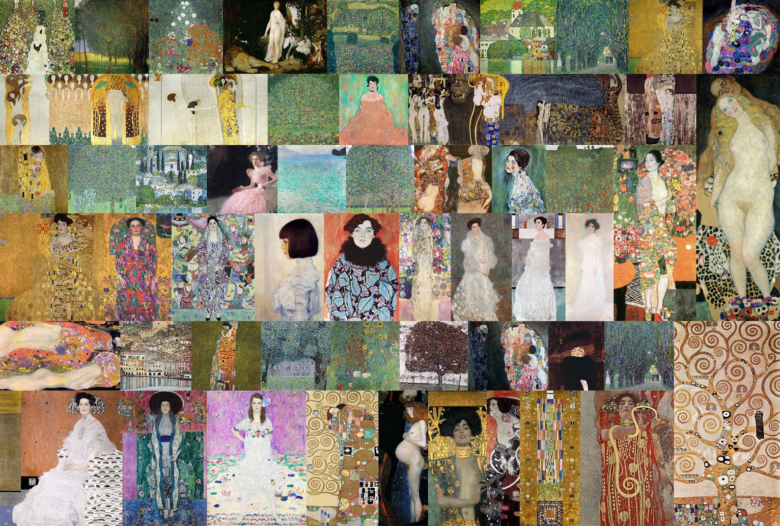Set of 100 Gustav Klimt Digital Prints Instant Download Art Nouveau ...