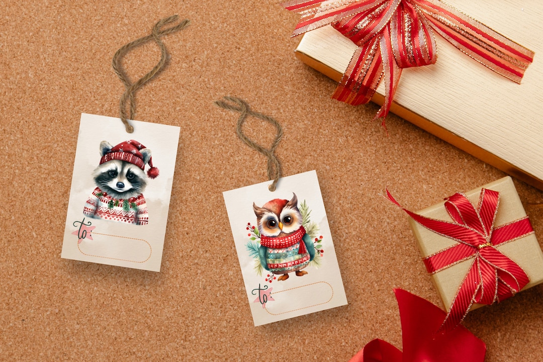 Printable Christmas Gift Tags, Coloring Gift Tags, Holiday Gift Tags - Etsy