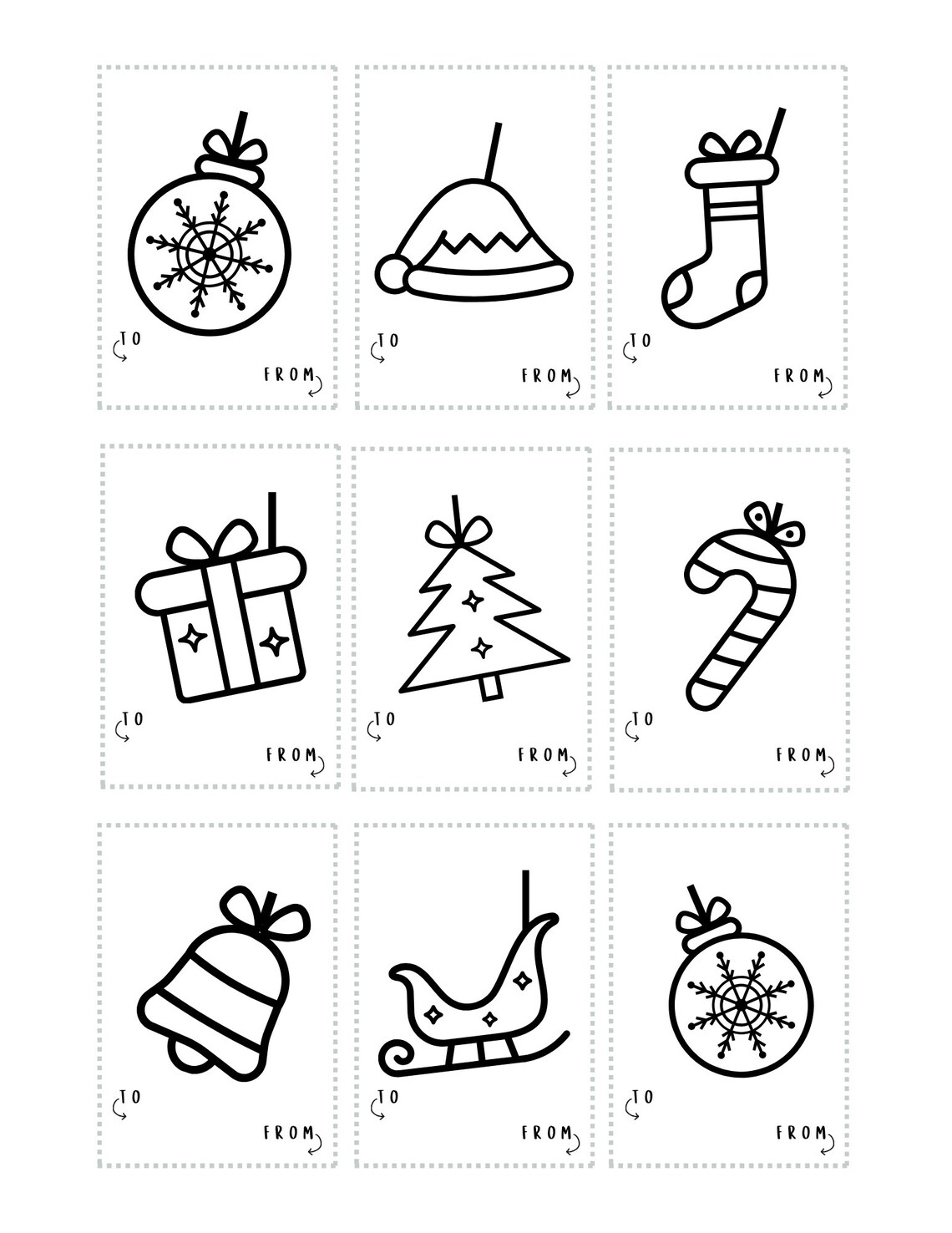 Printable Christmas Gift Tags, Coloring Gift Tags, Holiday Gift Tags - Etsy