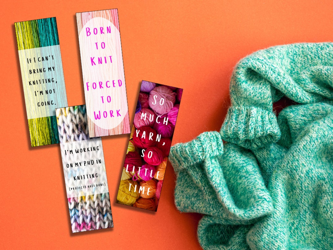 Printable Bookmarks for Knitters Bright Yarn - Etsy