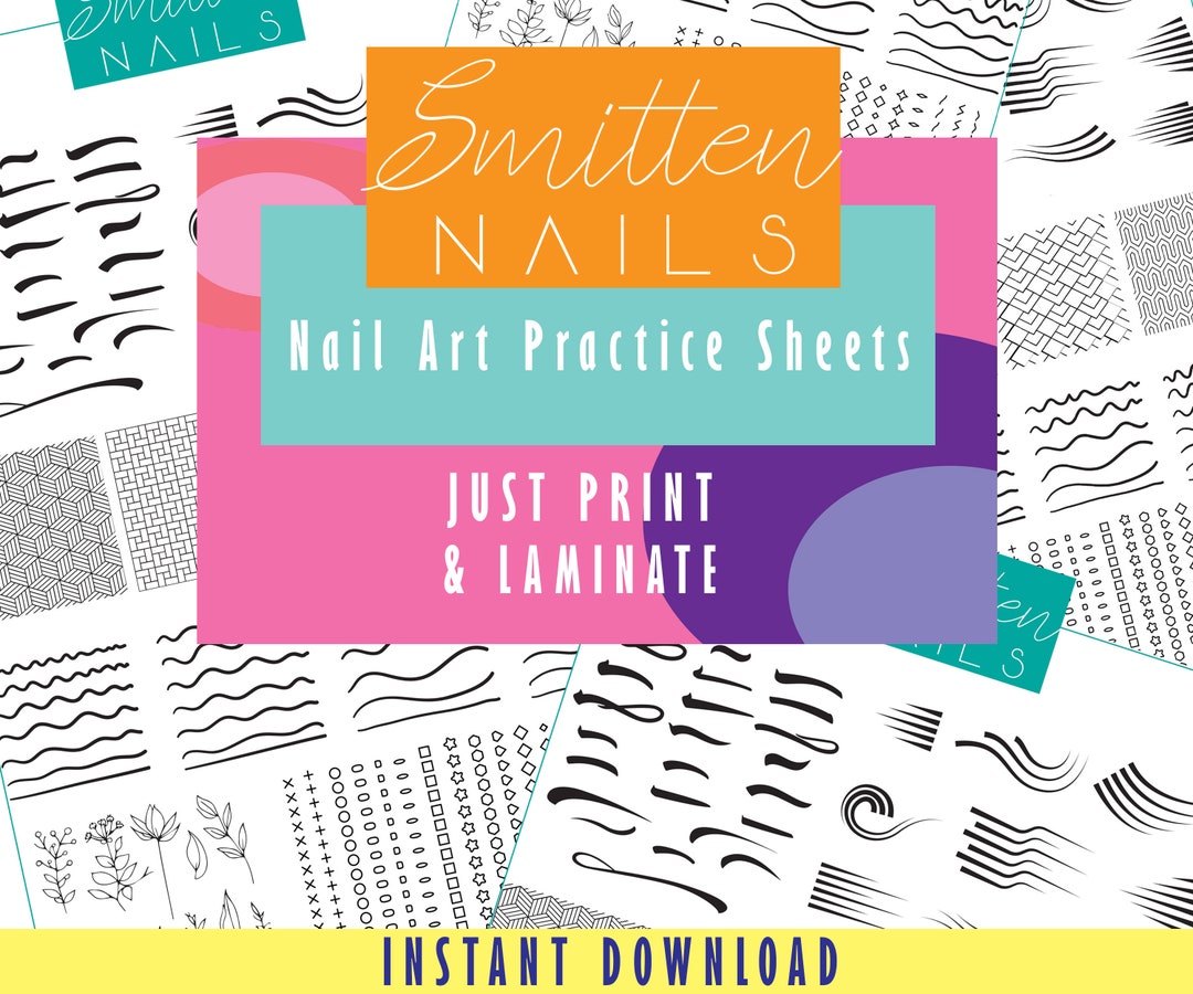 Nail Art Practice Sheet Digital Download No 8 Press on Nails DIY Nails ...