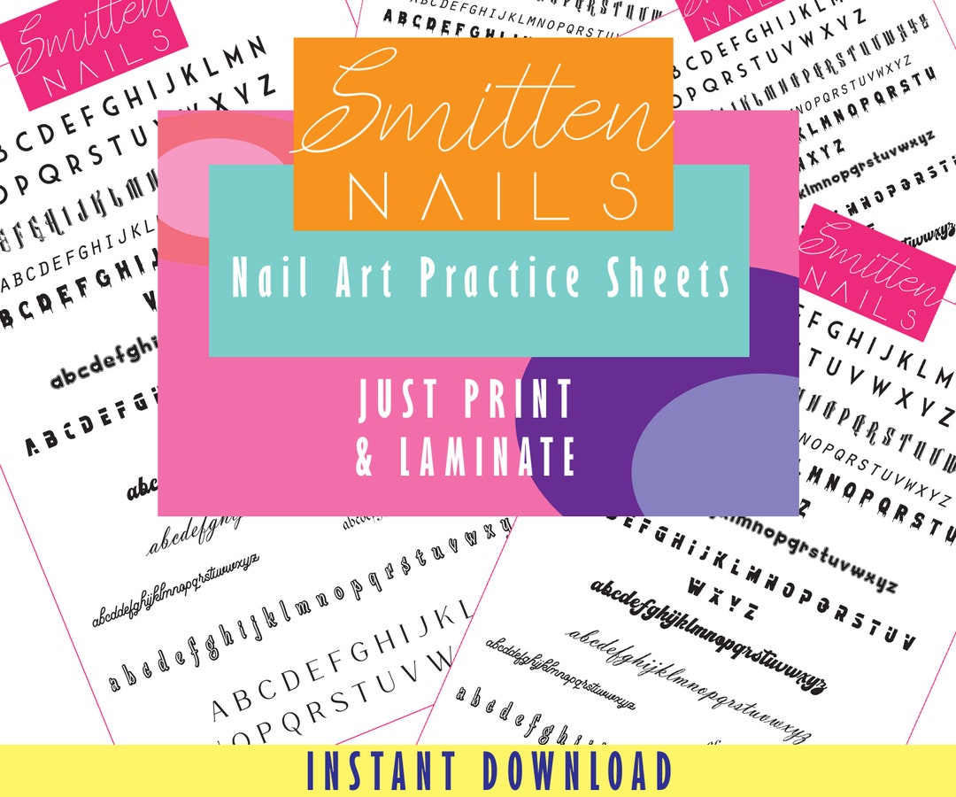 Nail Art Practice Sheet Digital Download No 6 Press on Nails DIY Nails ...