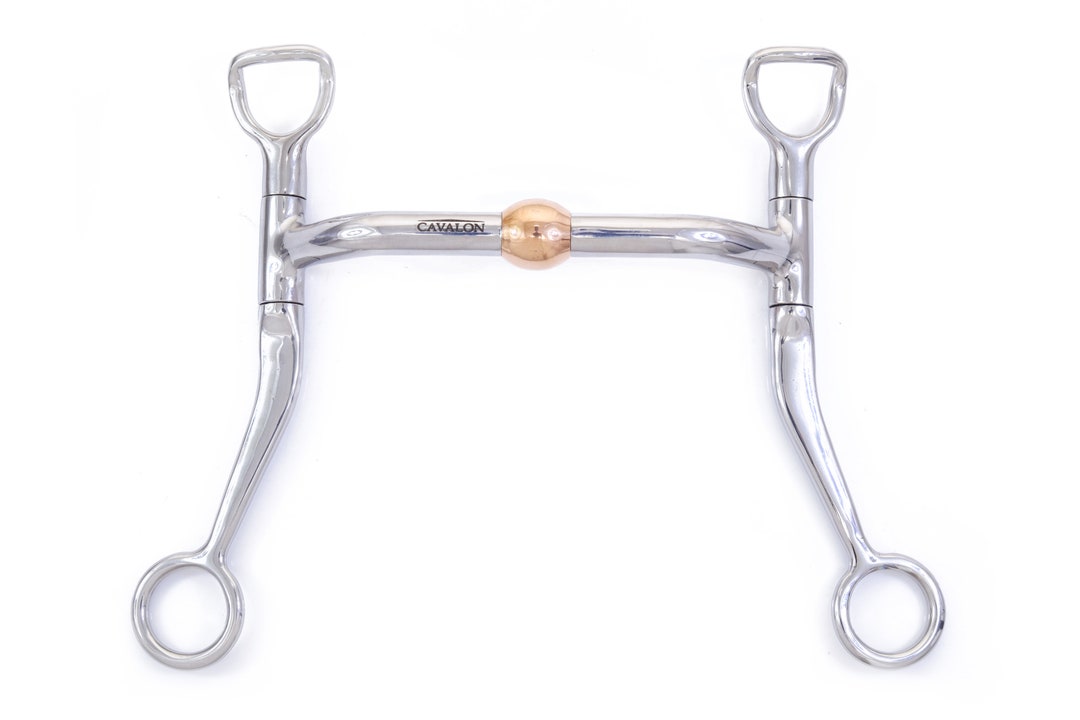 Cavalon 5” Western Flat Shank Gaited Curb Bit With Rolling Copper Bulb ...