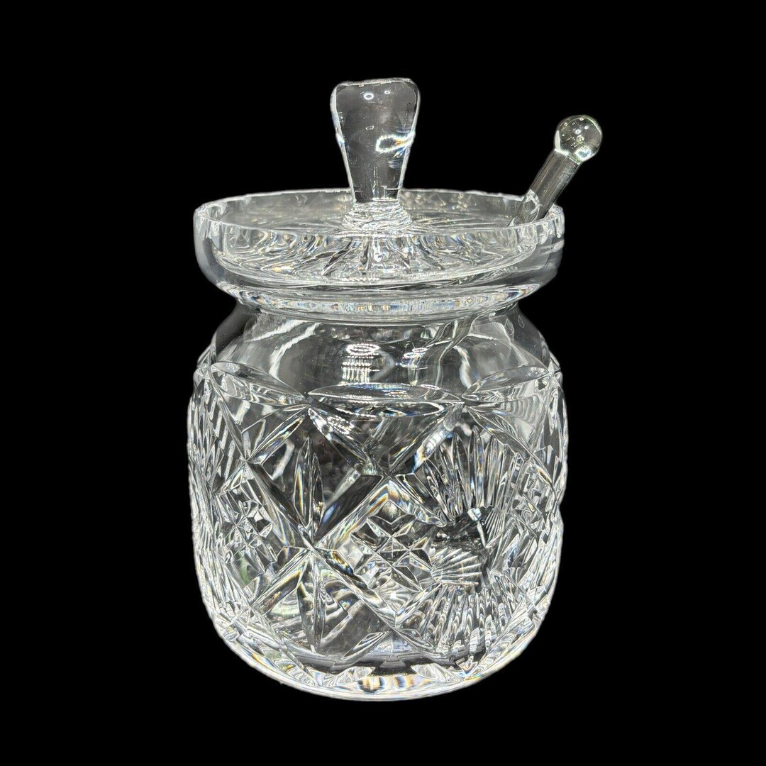 Waterford Crystal Mustard Jam Jar Jelly Condiment Made Ireland Vintage ...