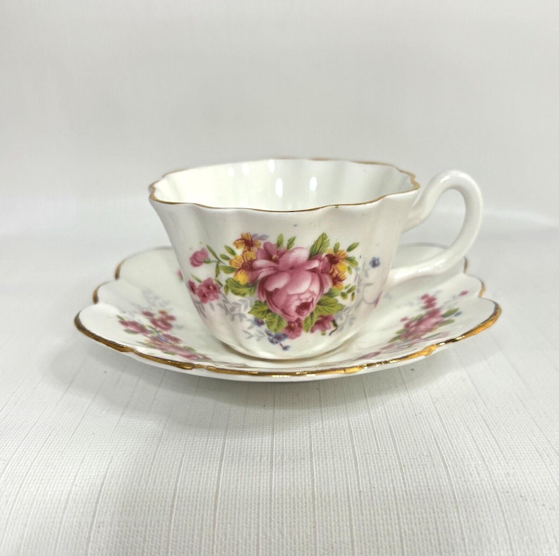 Royal Stuart Roses Teacup Saucer Spencer Stevenson Bone China Made ...