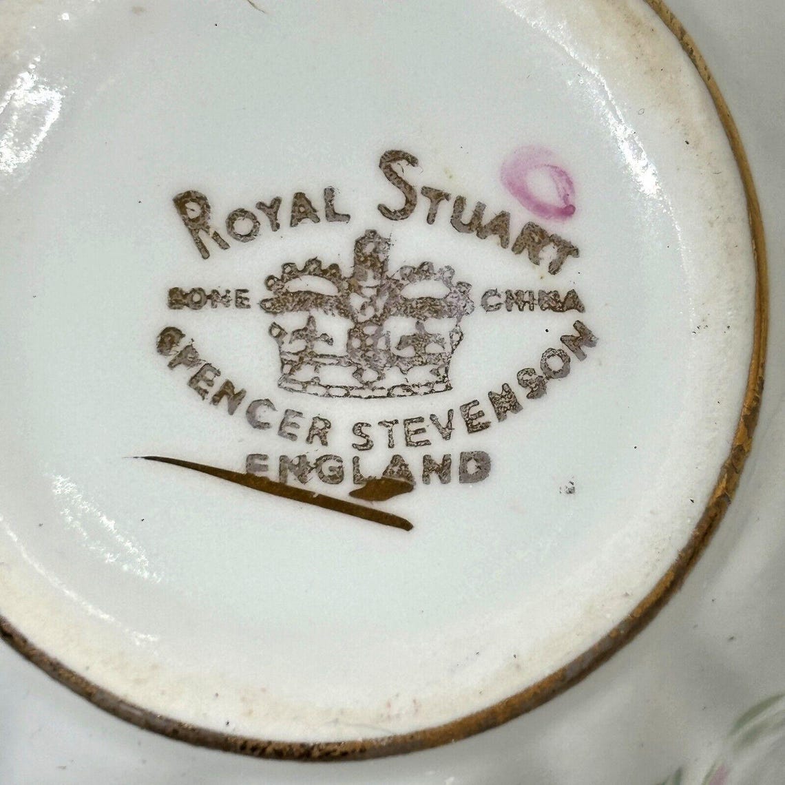 Royal Stuart Roses Teacup Saucer Spencer Stevenson Bone China Made ...