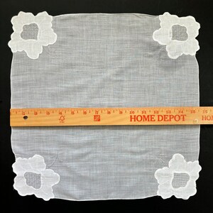 White Floral Applique Wedding Handkerchief Bridal Cottage Core Granny ...
