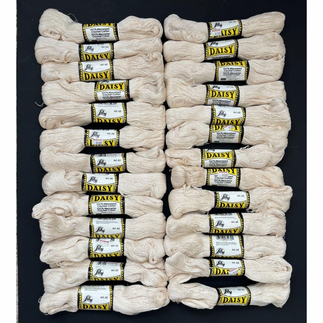 Lily Daisy Mercerized Crochet Cotton 450 Yards Ecru Size 30 NOS 26 ...