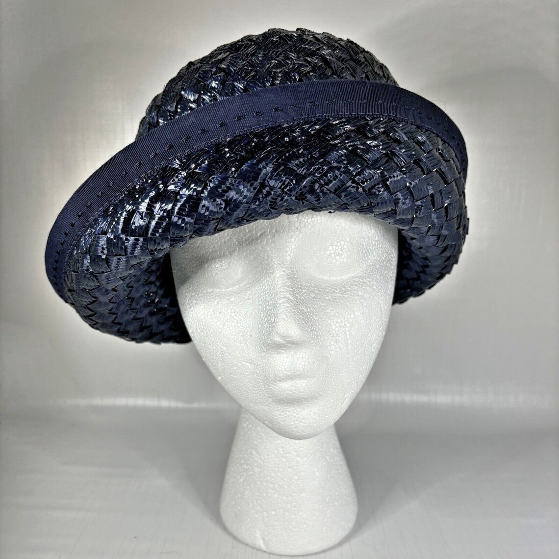 Chez Originals Rolled Brim Straw Hat Vintage Union Made USA Bow 1960s ...