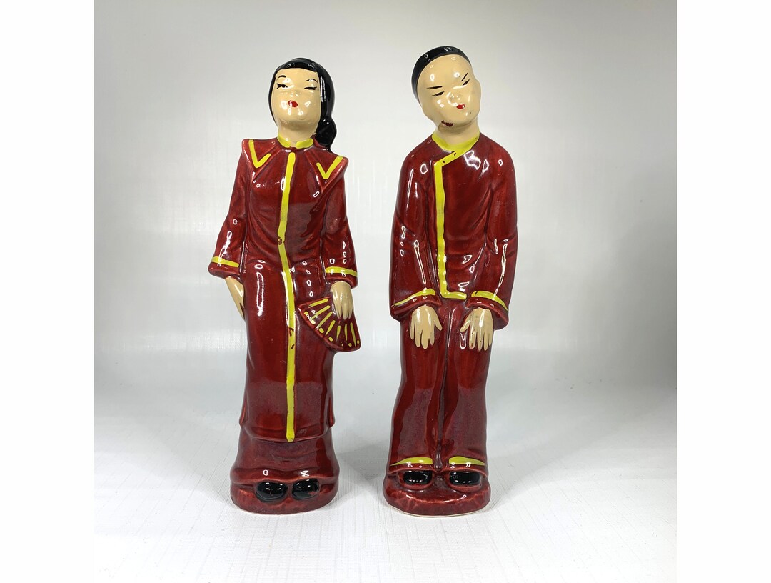Vintage Pair Asian Couple Figurine Statue Japan Mid Century - Etsy