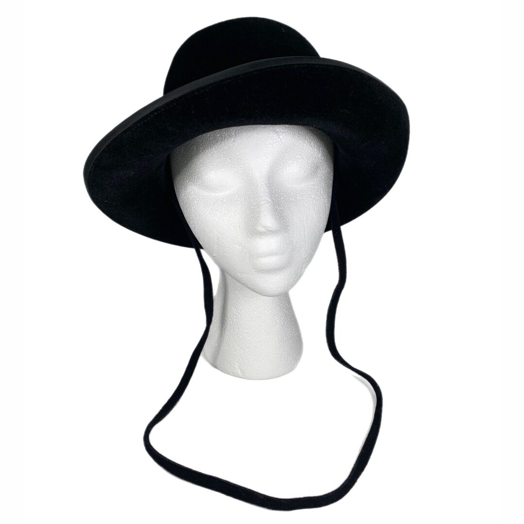 Black Velour Derby Bowler Hat Made France Modernette Whimsigoth Glam ...