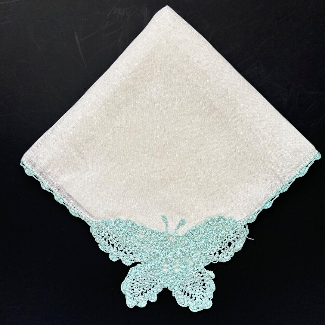 Something Blue Butterfly Wedding Handkerchief Bride Wedding Cottage ...