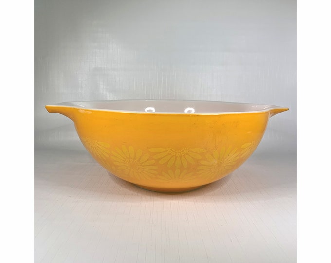 Vintage Pyrex Orange Daisy Sunflower Cinderella 4 Quart Mixing Bowl 444 ...
