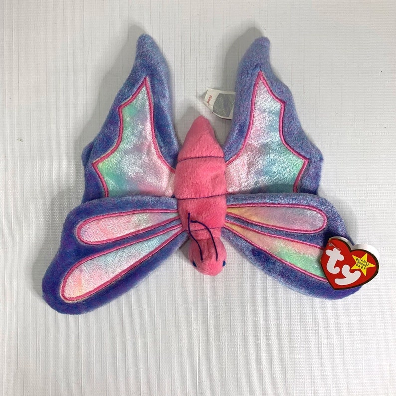 1999 Ty Beanie Baby Flitter Butterfly Plush Toy Pink Purple Mint Tag - Etsy
