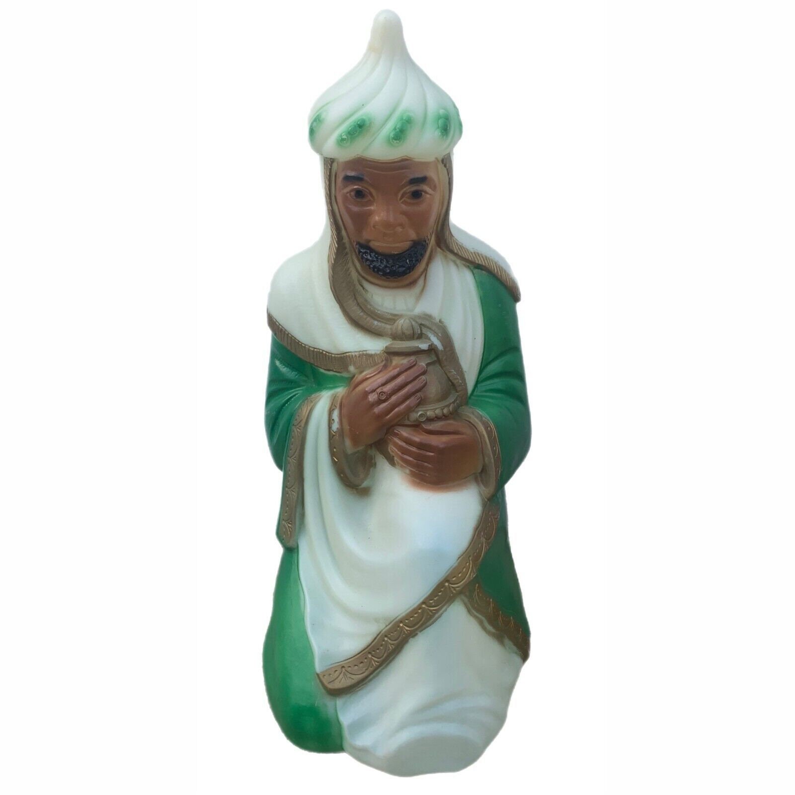 General Foam Christmas Blow Mold Nativity Kneeling Green King Wise Man ...