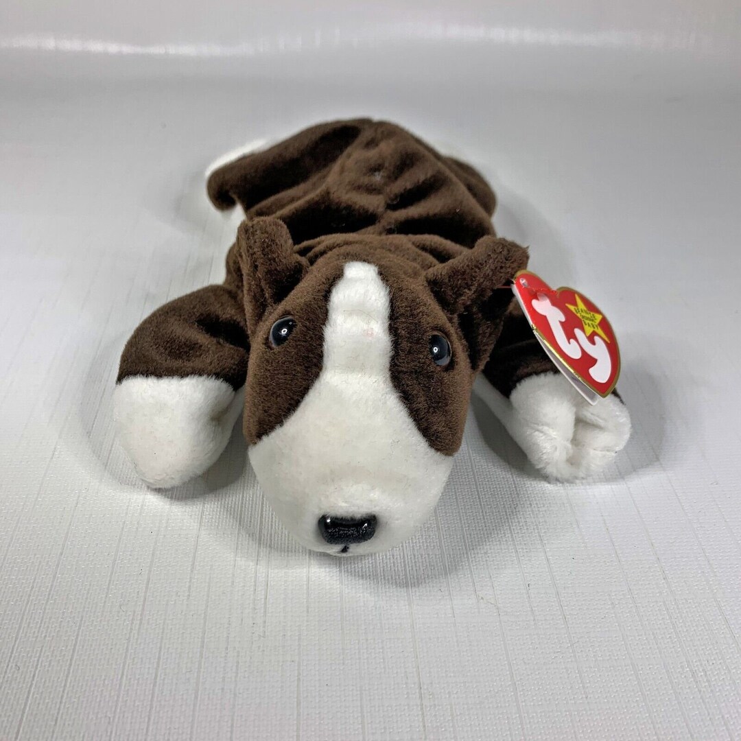 Ty Beanie Baby Bruno Chocolate Brown Bull Terrier Dog Vtg 97 Boys Girls ...