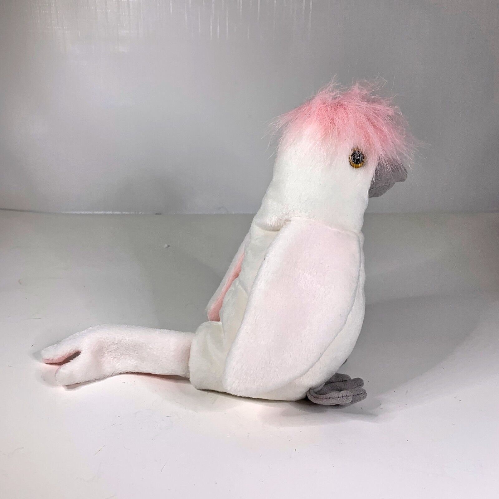 TY Beanie Babies Kuku Cockatoo Bird White Pink 97 Tush Tag 98 Swing Tag ...