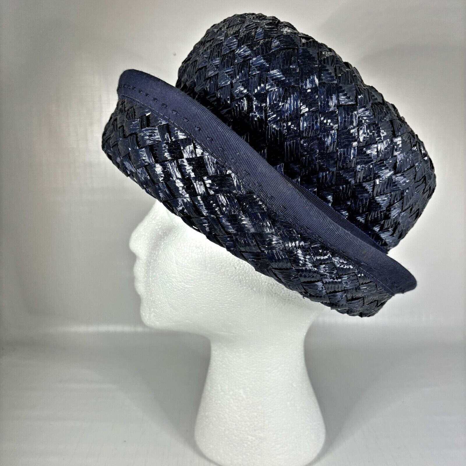 Chez Originals Rolled Brim Straw Hat Vintage Union Made USA Bow 1960s ...