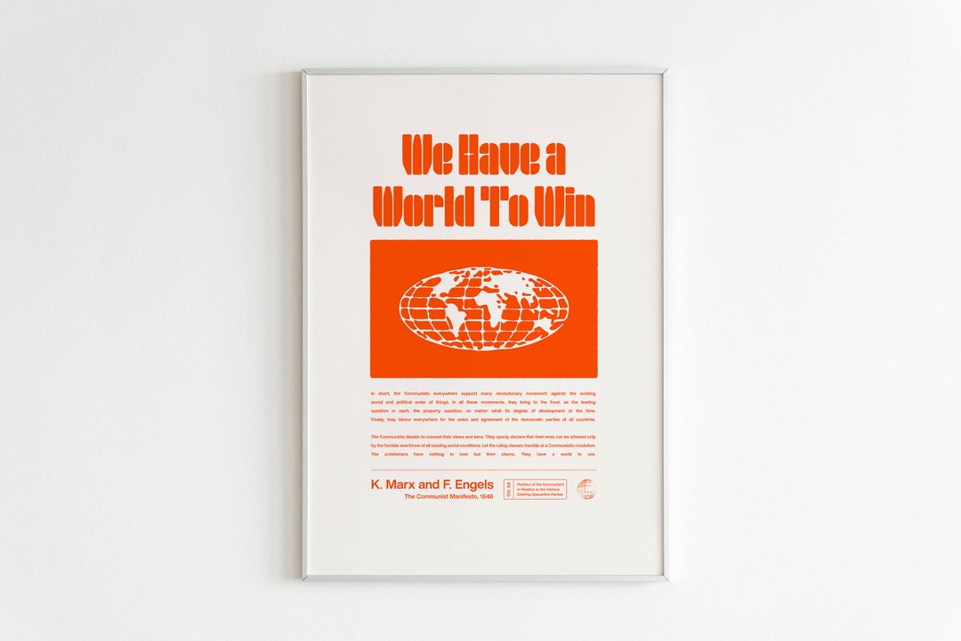A World to Win - Printable Communist Manifesto Socialist Wall Art Quote ...