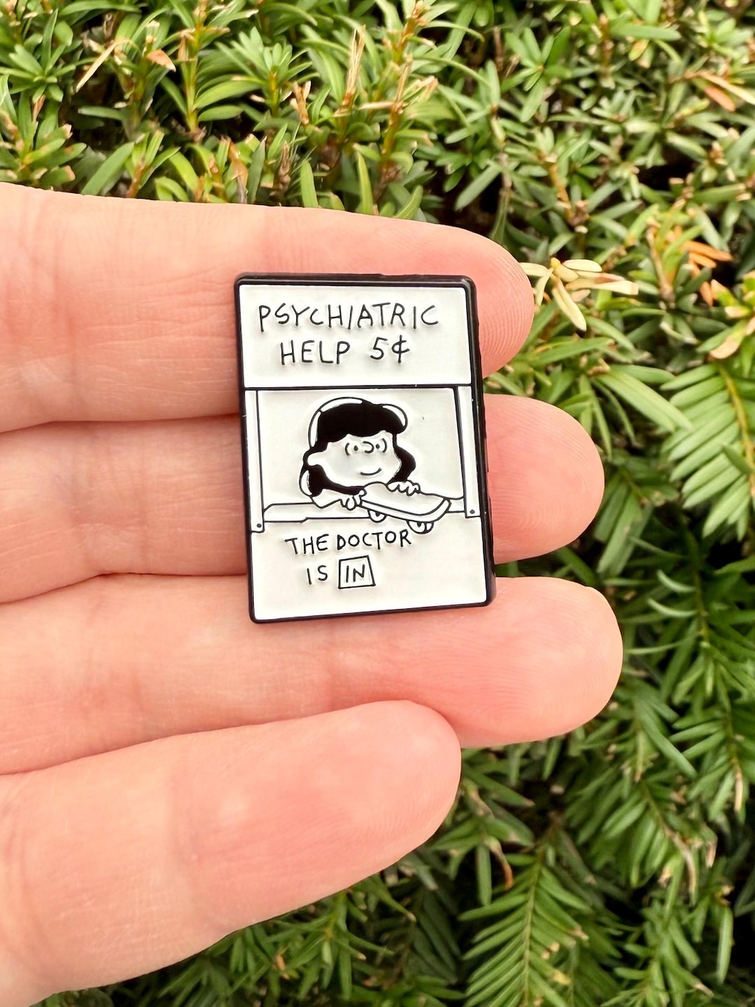 Psychiatric Help 5 Cents Enamel Pin - Charlie Brown Inspired Pin, Funny ...