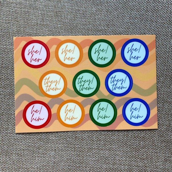 Pronoun Stickers for Name Badge - Etsy