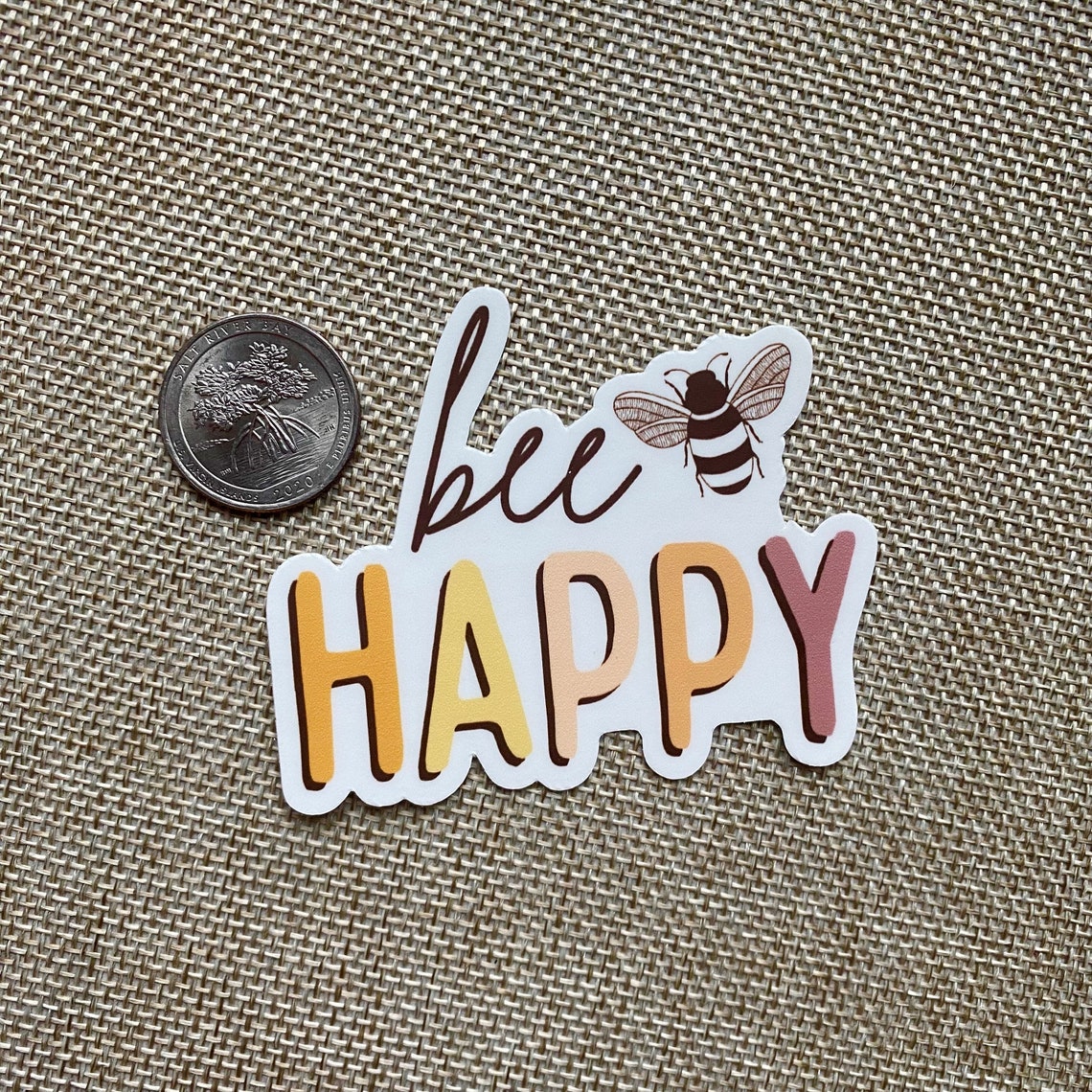 BEE HAPPY STICKERS Bee Happy Stickers for Car, Laptop, Water Bottle - Etsy
