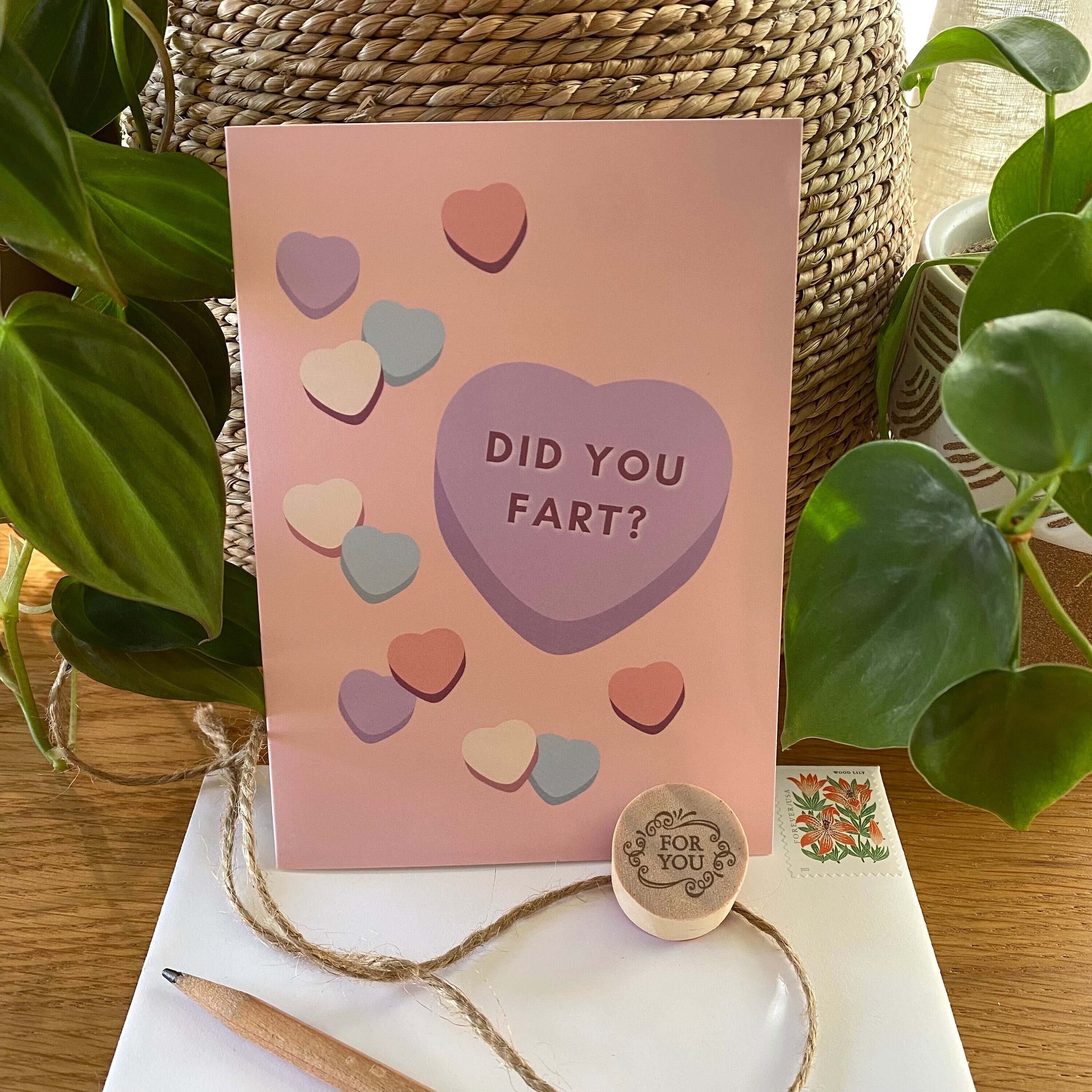 REAL CANDY HEART Candy Heart Card, Funny Valentine, Card for Valentine ...