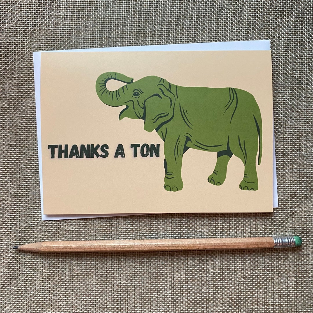 THANK YOU CARD Thanks a Ton Card Ton of Thanks Card - Etsy