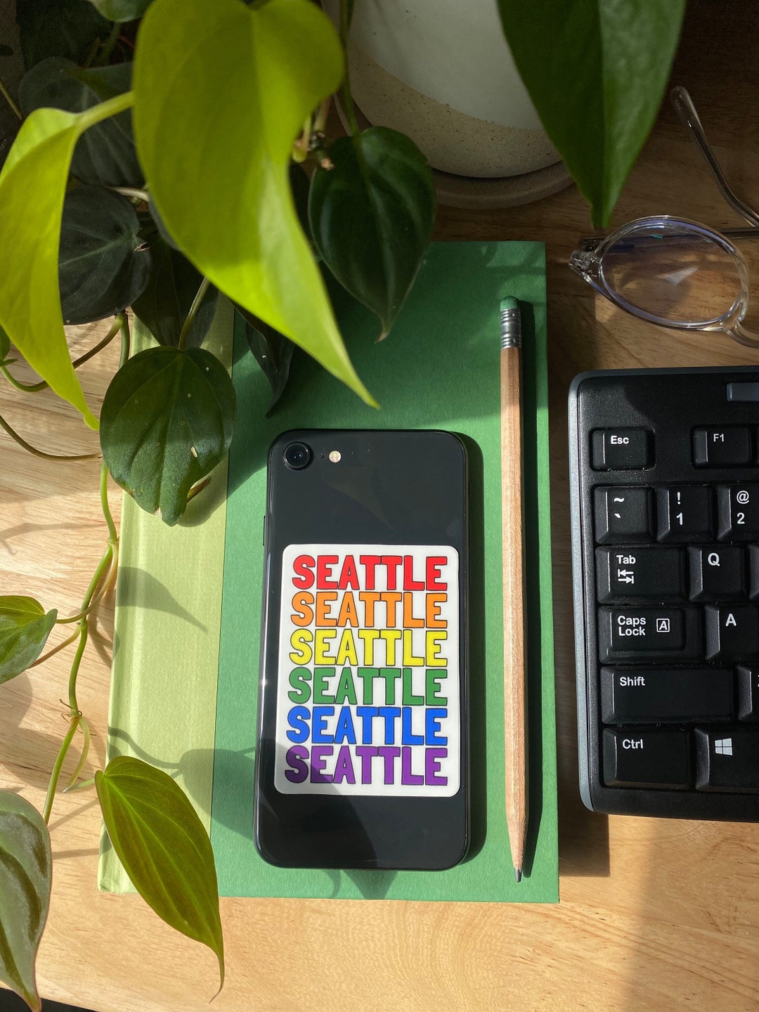 SEATTLE PRIDE STICKER | Seattle Washington Pride, Seattle Rainbow ...