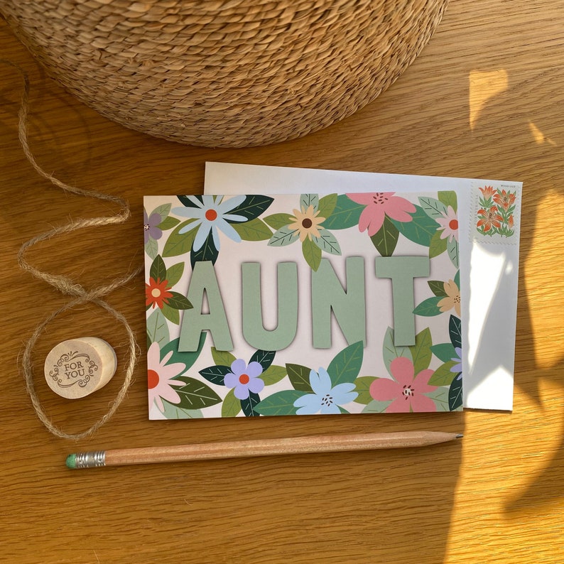 CARD FOR AUNT Aunt Birthday Card, Mother's Day Floral Greeting Card for ...