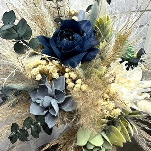BEACH BLUES: Boho/rustic Dusty Sage Green/dusty Blue/ivory Wood Flowers ...