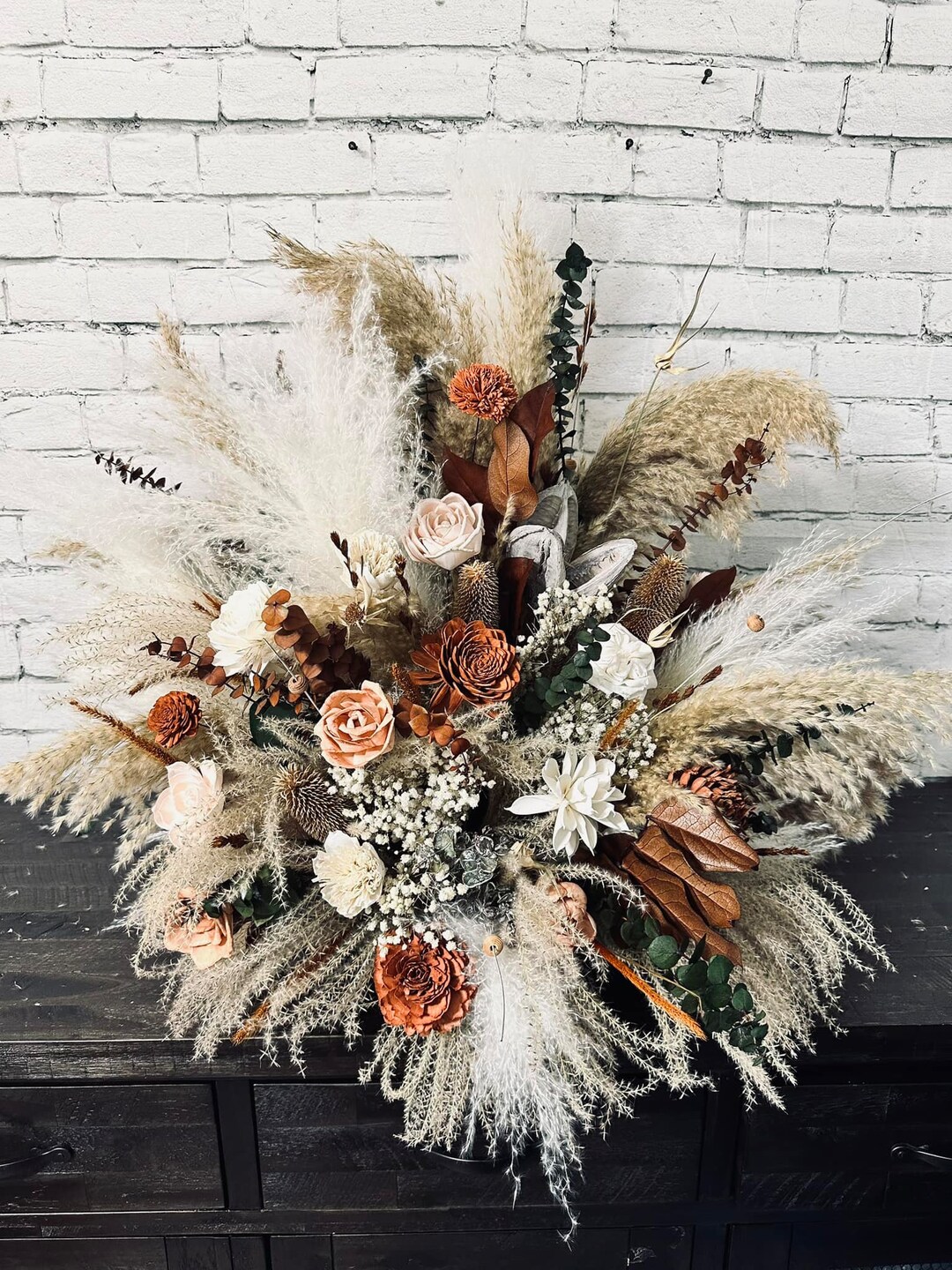 FALL FANTASY: Rustic Boho / Shades of Rust/ Ivory/ Wood Flowers/ Rose ...