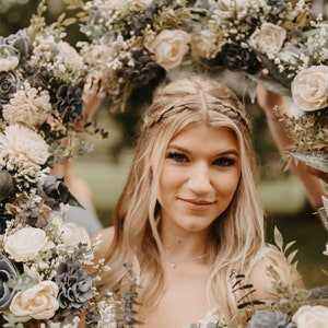 DREAMY DAY: Bridal Bouquet/ivory/baby Blue/icey Blue/eucalyptus/ Sola ...