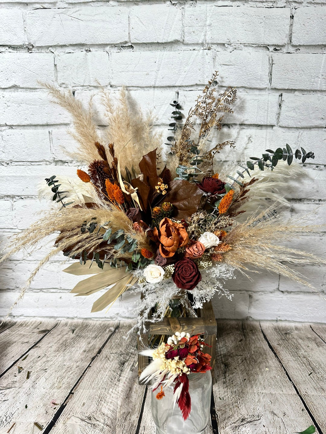 FALL ROMANCE: Rustic Boho /burnt Orange/ivory Sola /rust/ Wood - Etsy
