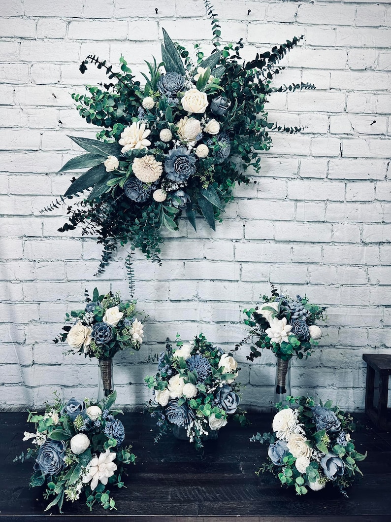 DREAMY DAY: Bridal Bouquet/ivory/baby Blue/icey - Etsy