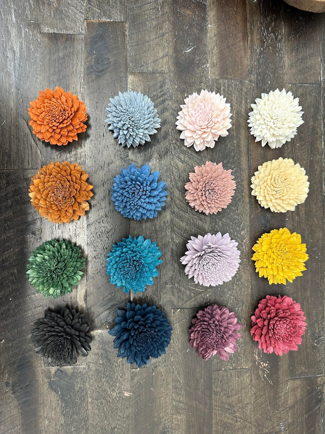 No Stem : Loose SINGLE FLOWERS, 16 Color Options, Hand-dyed, 20 Piece ...