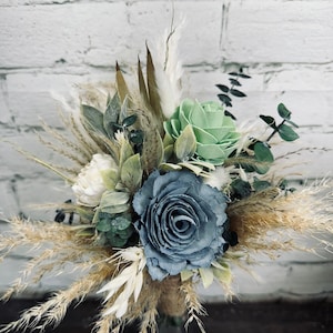 BOHO BEACHIN': Boho/ Rustic Dusty Sage Green/ Dusty Blue/ Ivory/ Wood ...