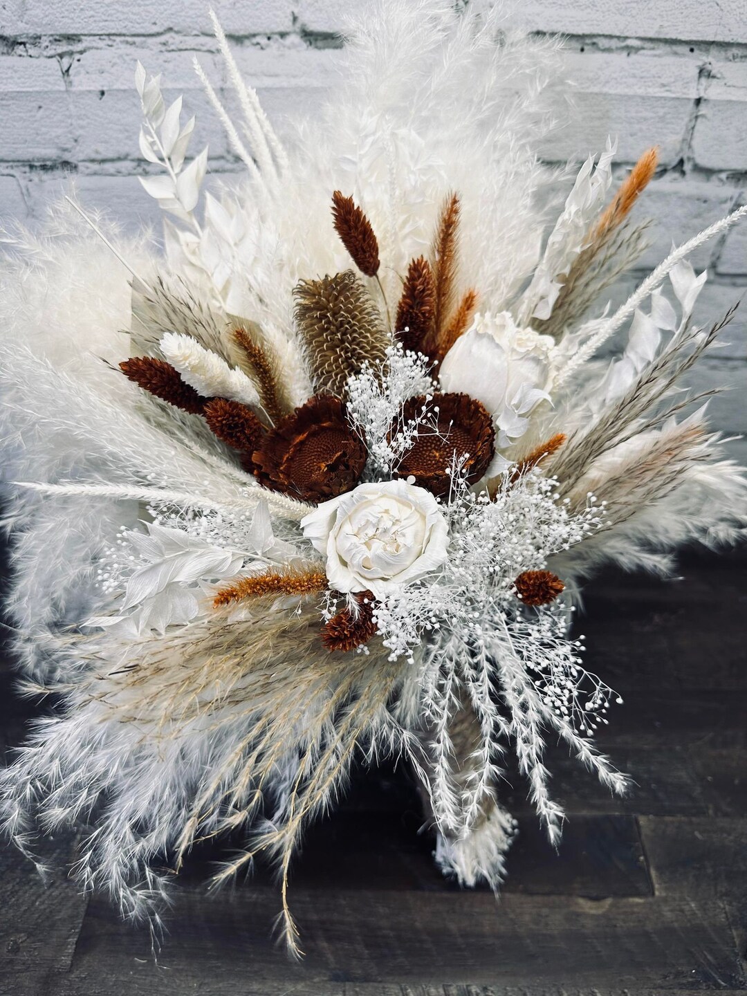 EARTHY OASIS: Rustic Boho / Brown Tones/ Red Rust/ Ivory/ Wood Flowers ...