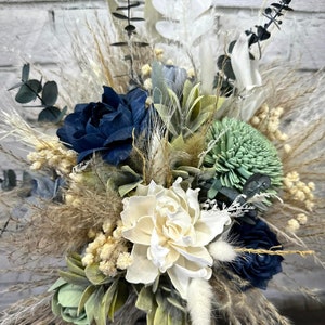 BEACH BLUES: Boho/rustic Dusty Sage Green/dusty Blue/ivory Wood Flowers ...