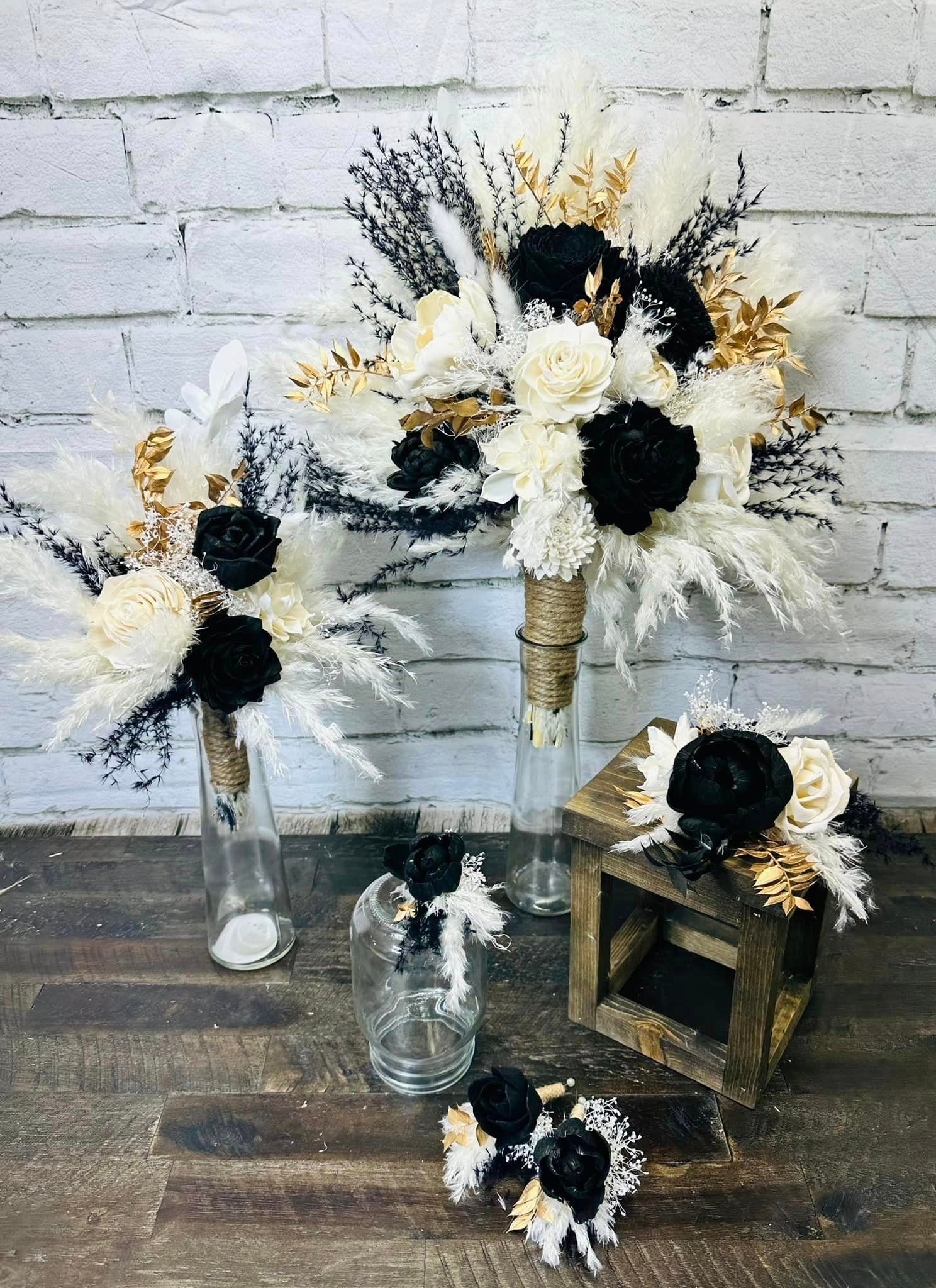 GOLD SPRINKLE: Boho/ivory/neutrals/gold/ Black/sola Wood/pampas/wedding ...