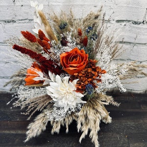 SPICED SEPTEMBER: Rustic Boho / Burnt Orange/ivory/ Wood Flowers ...