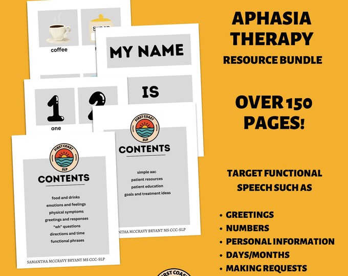 Aphasia Speech Therapy Treatment Resource Bundle for Speech-language ...