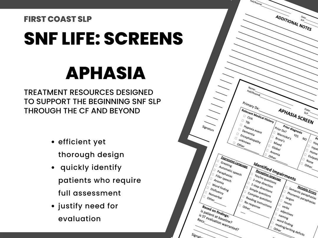 SNF SLP: Aphasia Screen - Etsy