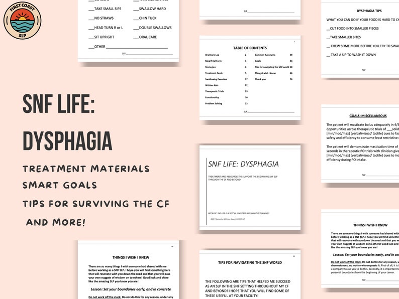 SNF SLP: Dysphagia Treatment Resources - Etsy