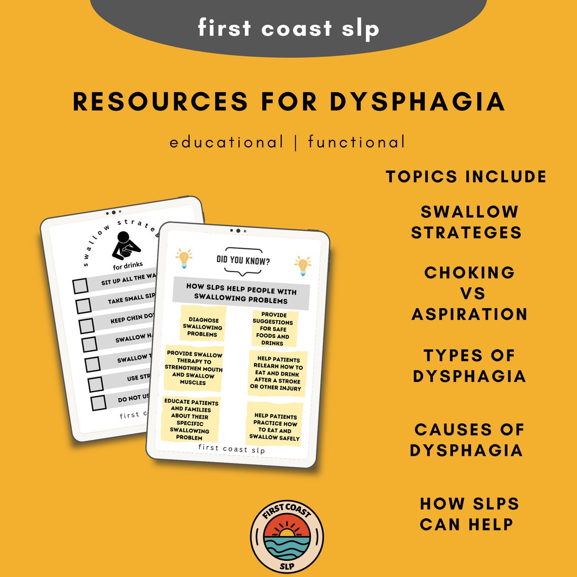 Dysphagia Patient Education Handouts: SLP Resources (digital Printable ...