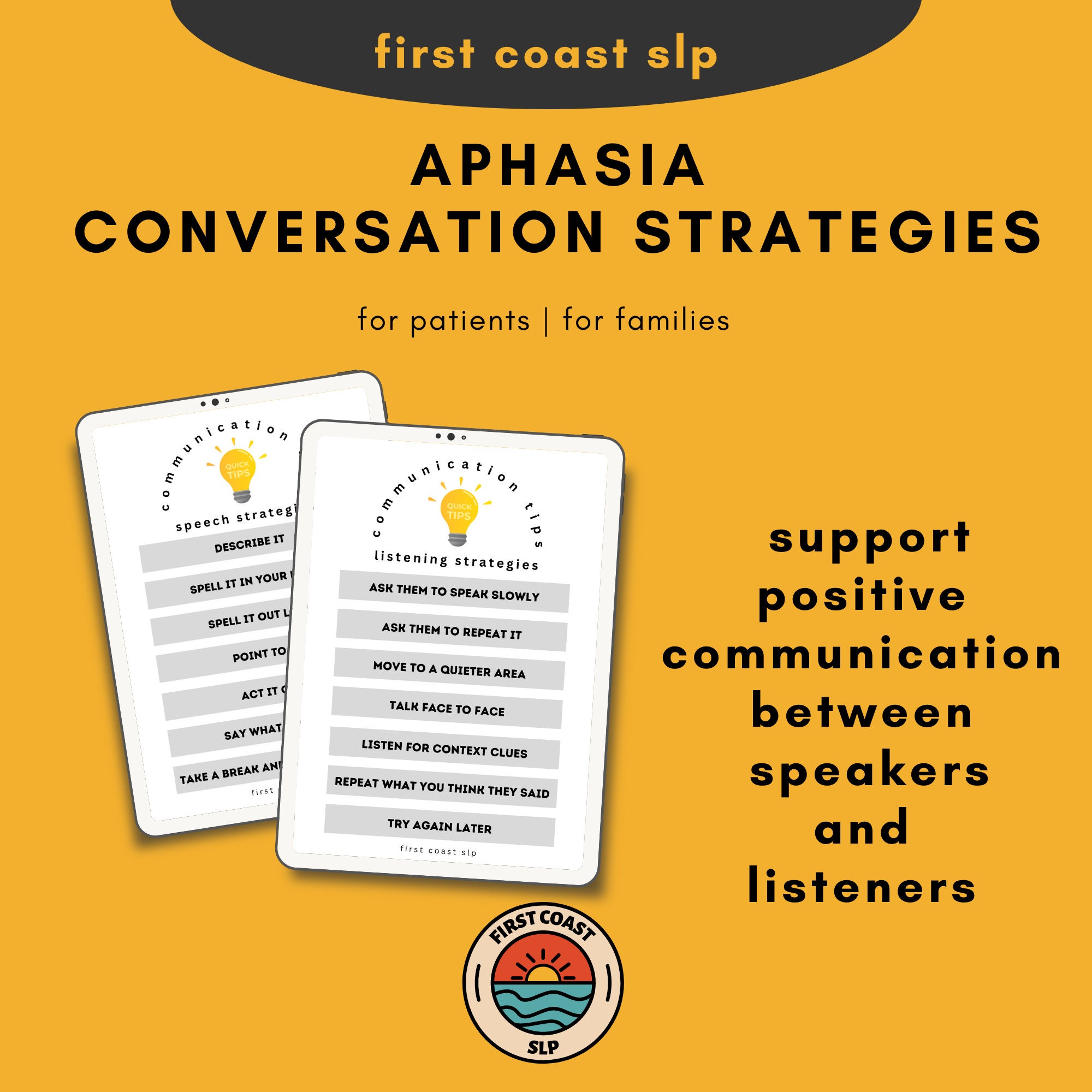 SLP Printable Resource for Patient Education and Communication Support ...