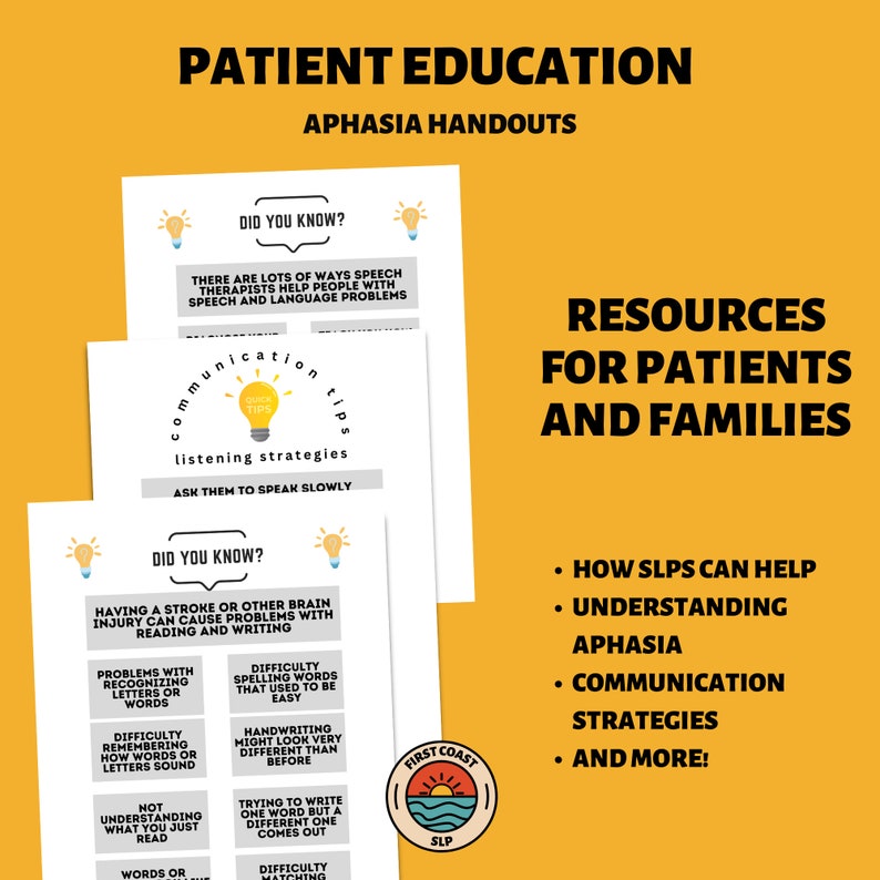 SLP Printable Resource for Patient Education and Communication Support ...