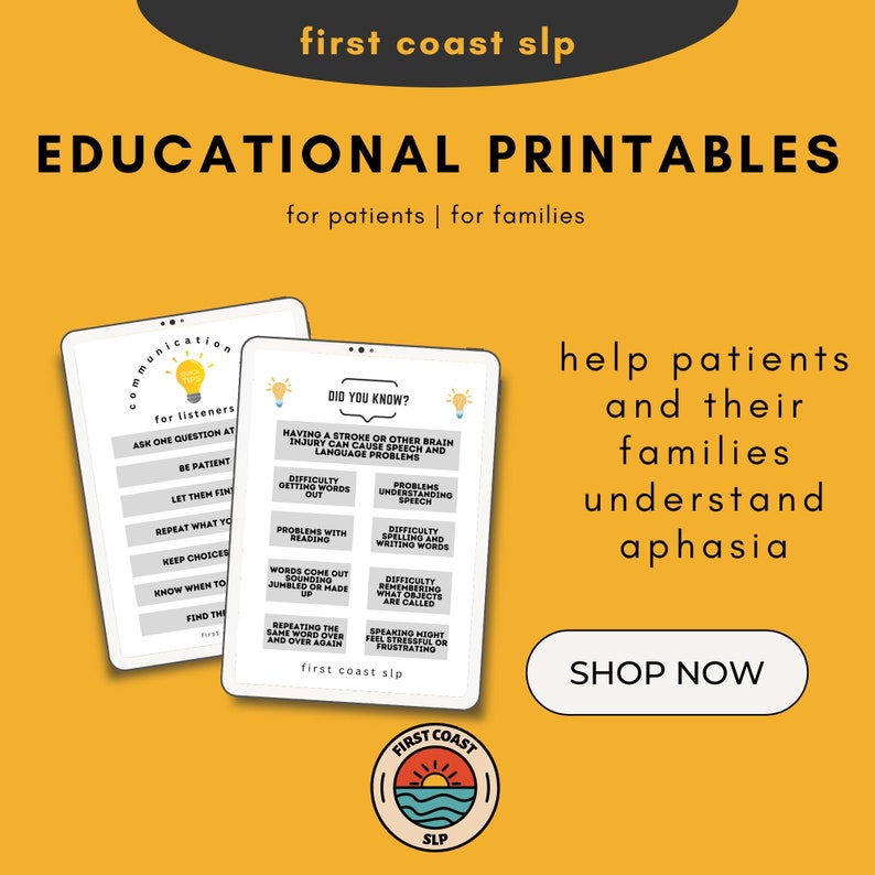SLP Printable Resource for Patient Education and Communication Support ...
