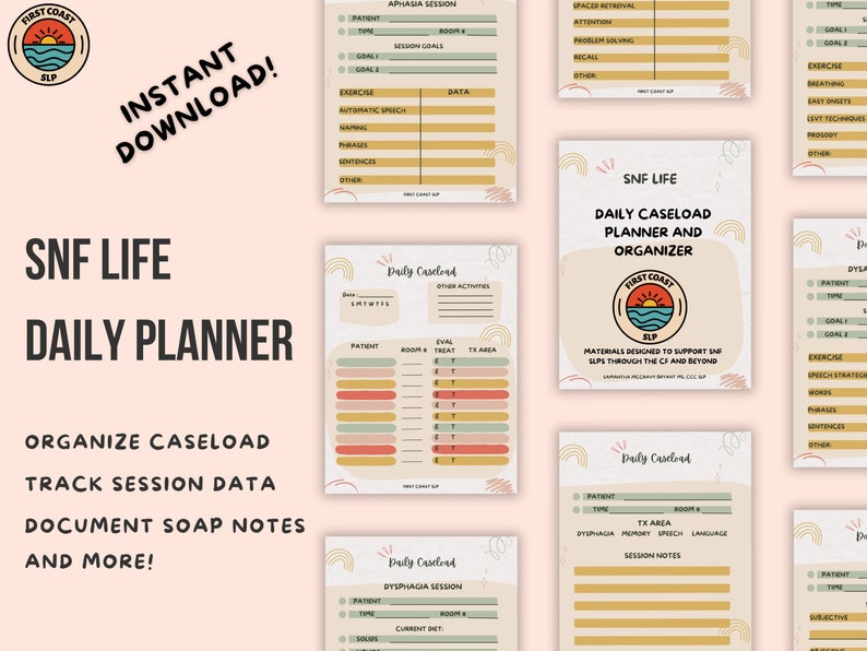 SLP SNF Patient Planner: Dysphagia, Dysarthria, Cognitive Therapy ...