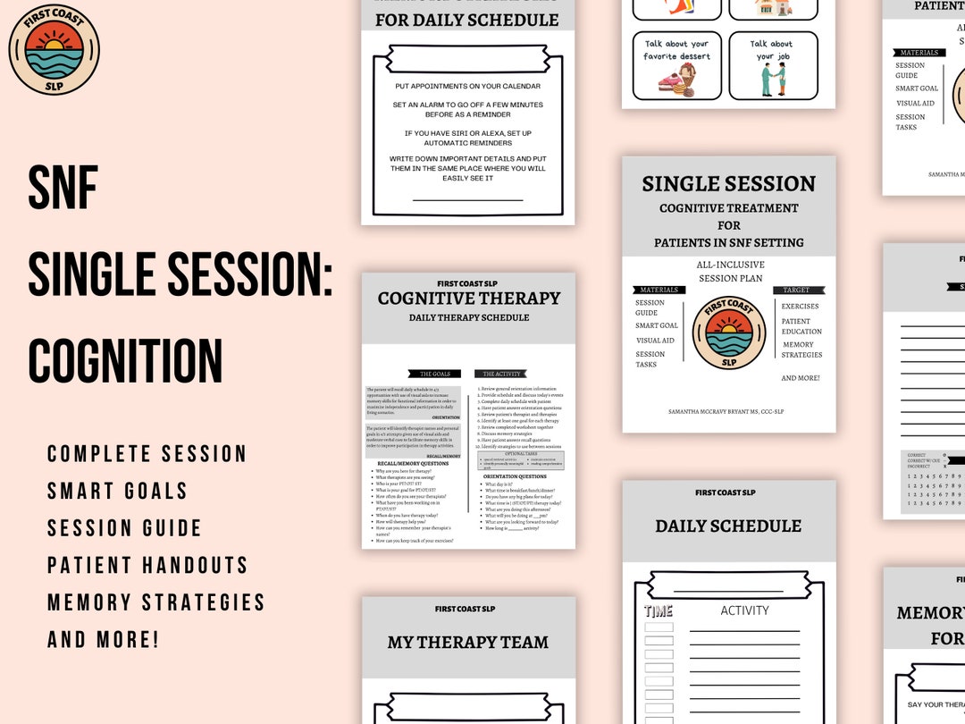 SNF SLP Cognitive Therapy Session Plan (digital Resource) - Etsy